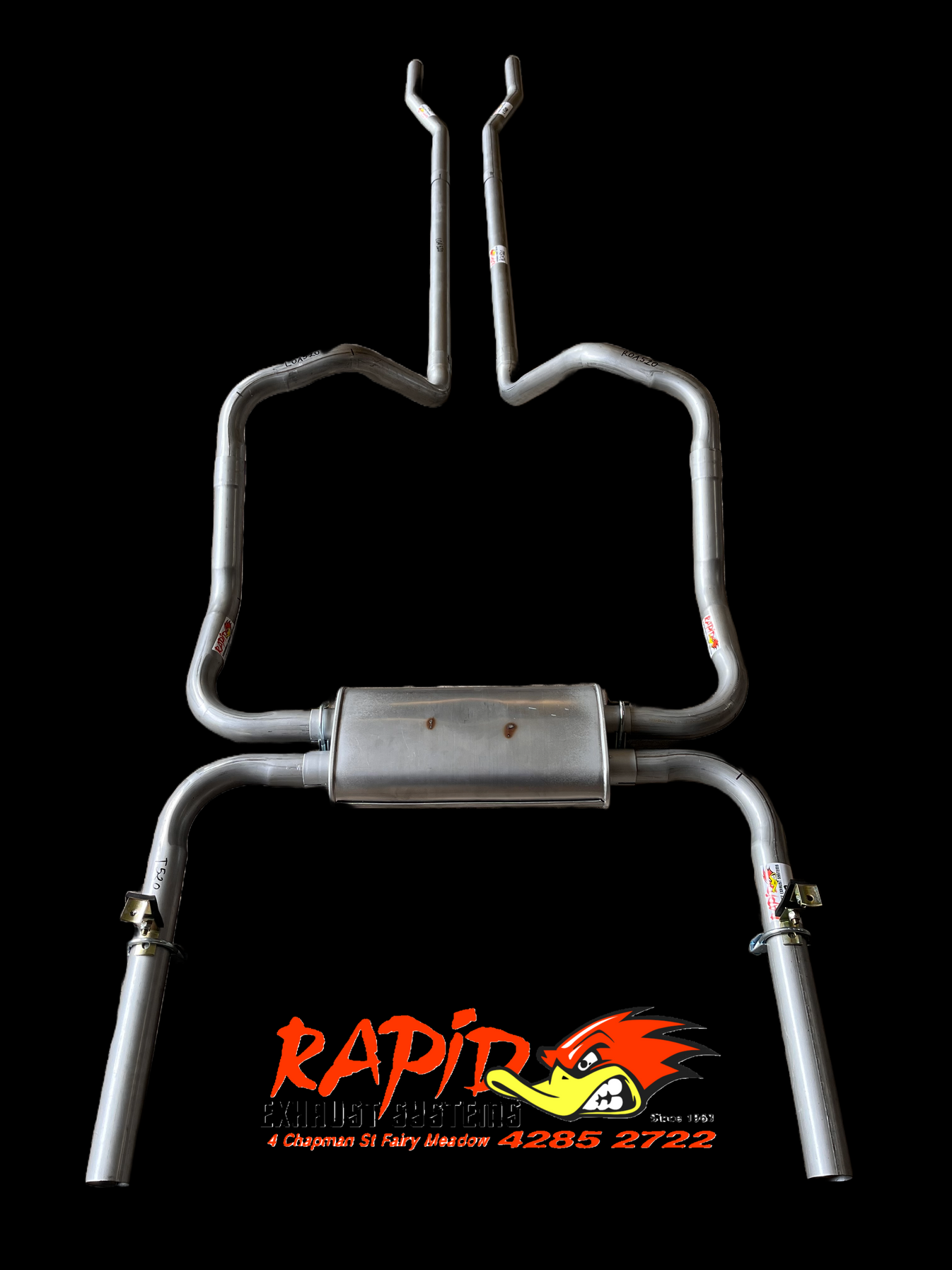 Holden HK, HT, HG (V8) 2" Extractor back Dual Sports Exhaust system ...